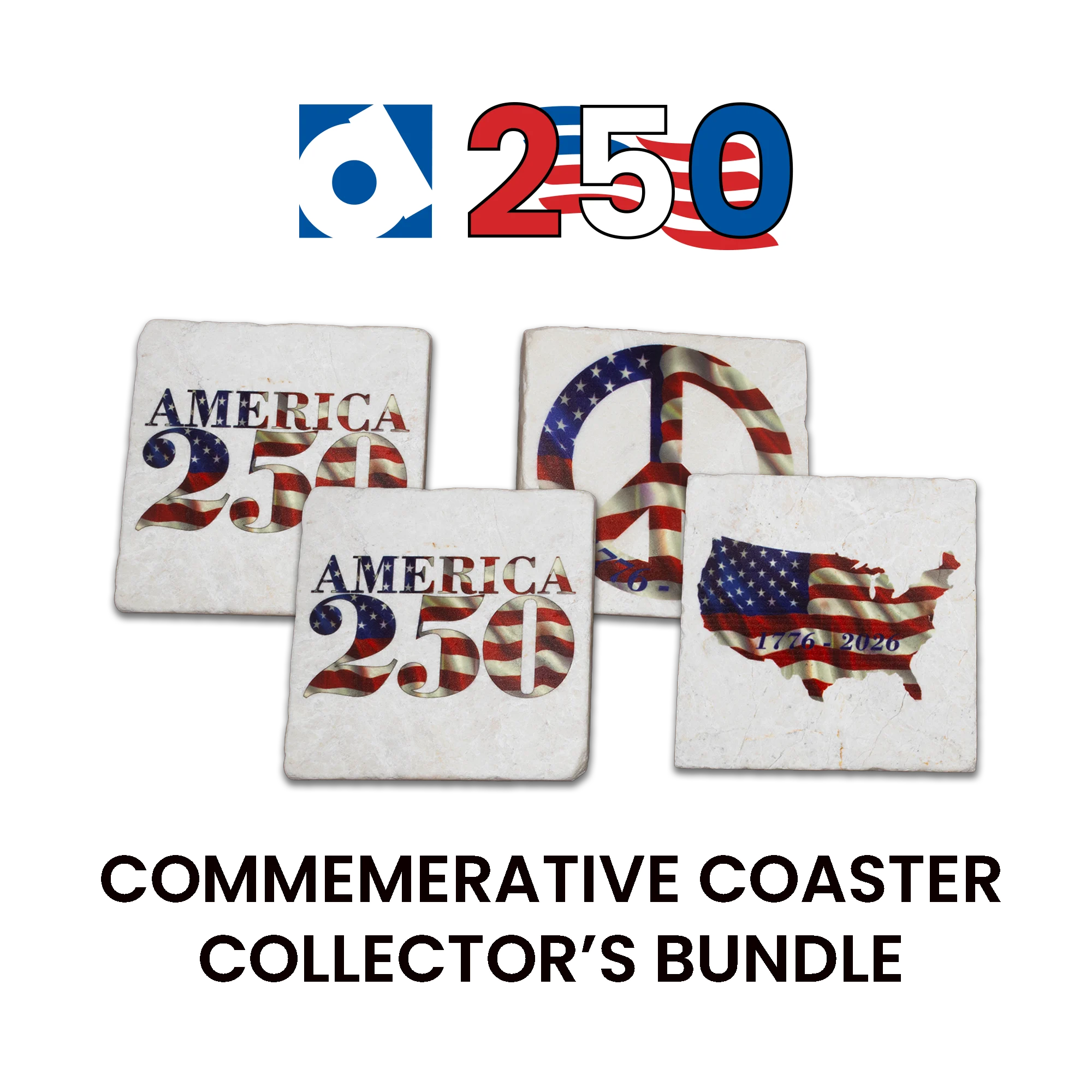 America 250 Commemorative Marble Coasters – Collector’s Bundle | All ...